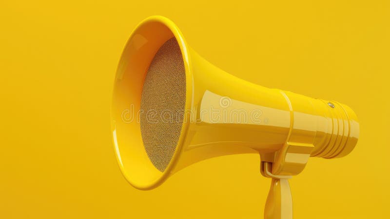 Yellow Megaphone on Yellow Background. Suitable for Announcements and ...