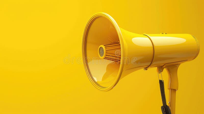 A Yellow Megaphone on a Bright Yellow Background. Suitable for ...