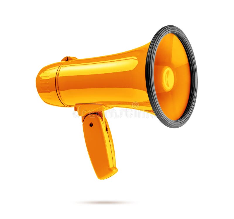 Yellow Megaphone Isolated on White Background. File Contains a Path To ...
