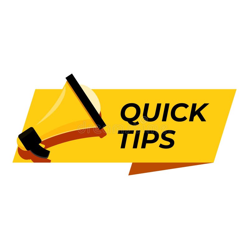 Yellow Megaphone Announcing Quick Tips on Banner Stock Image - Image of ...