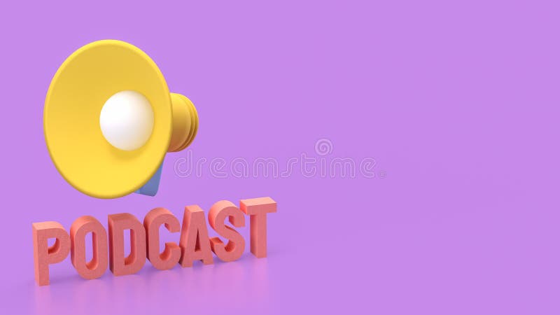 The Yellow Megaphone for Podcast Concept 3d Rendering Stock ...