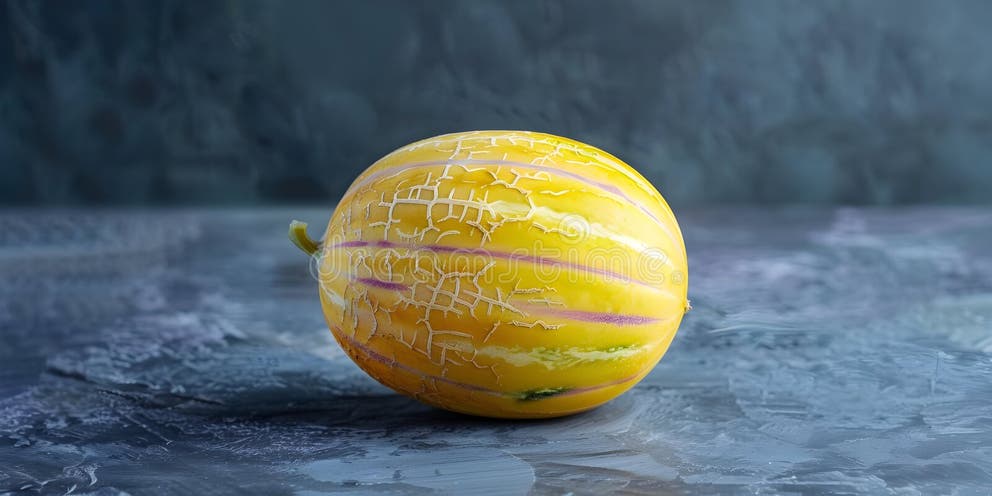 Yellow Melon on Blue Background Photo Stock Illustration - Illustration of rustic, still: 342904702