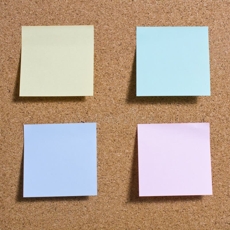 Yellow Memo Stick on Cork Board Background Stock Photo - Image of ...