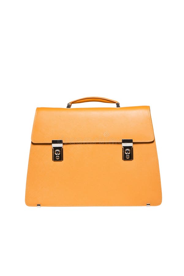 Yellow Men Briefcase Isolated Over White Stock Photo - Image of luxury ...