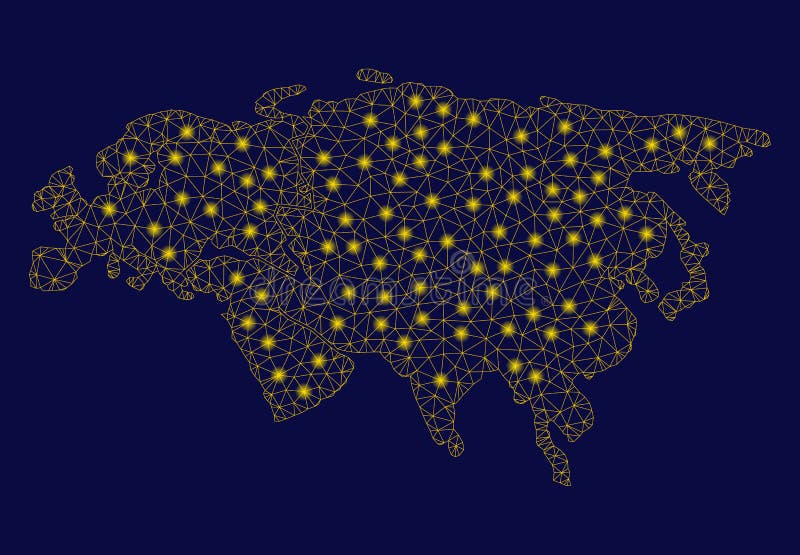 Asia Map with Triangular Shapes. World Map Linear Continent Stock ...