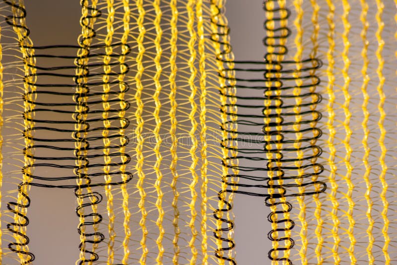 Yellow Mesh Structure in Close-up with Backlight on Shine Morning Shows ...