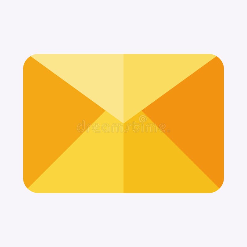 Yellow Message Mail Flat Icon for Website and App Buttons Stock Vector ...