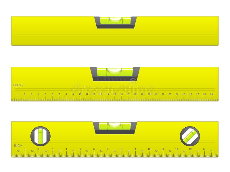 Yellow Metal Bubble Level Vector Isolated on White Background Stock ...