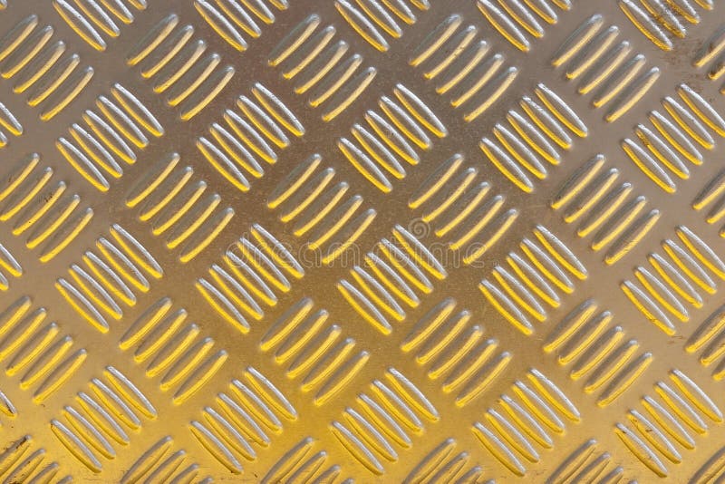 Yellow Metal Diamond Plate Pattern Background. Stock Image - Image of ...