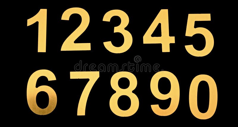 Numbers 0 to 9 stock image. Image of golden, five, digits - 17977253