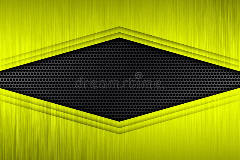 Yellow Metal Plate and Black Mesh Stock Illustration - Illustration of ...