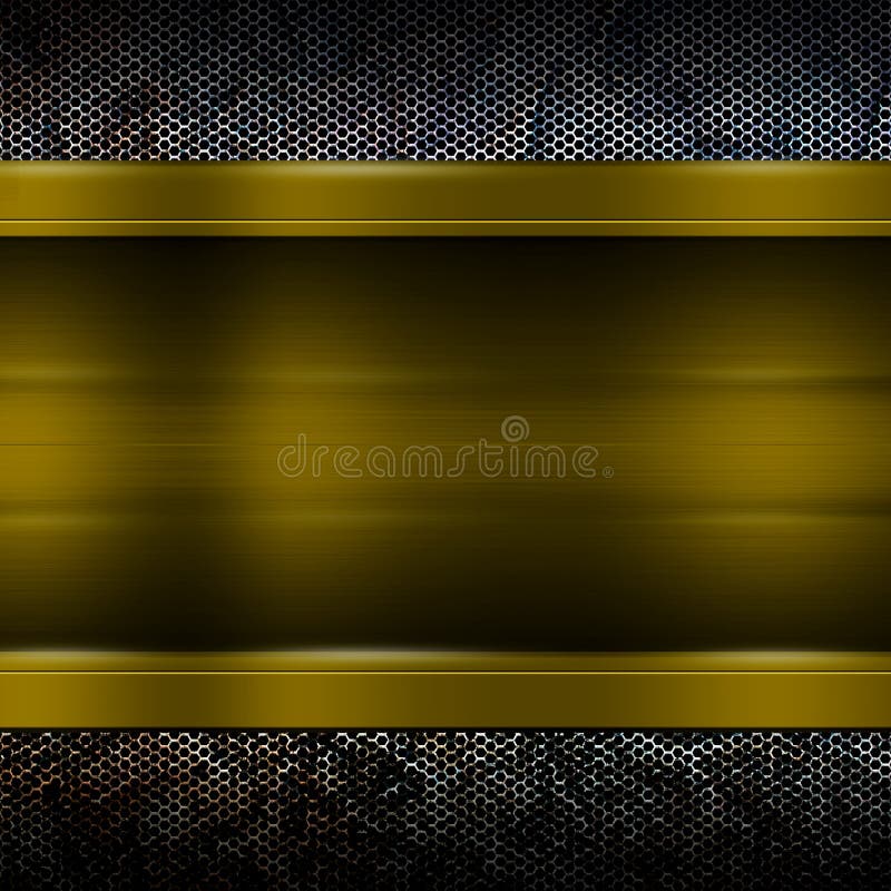 Yellow Metal Plate on Rusty Metallic Mesh for Background and Texture ...