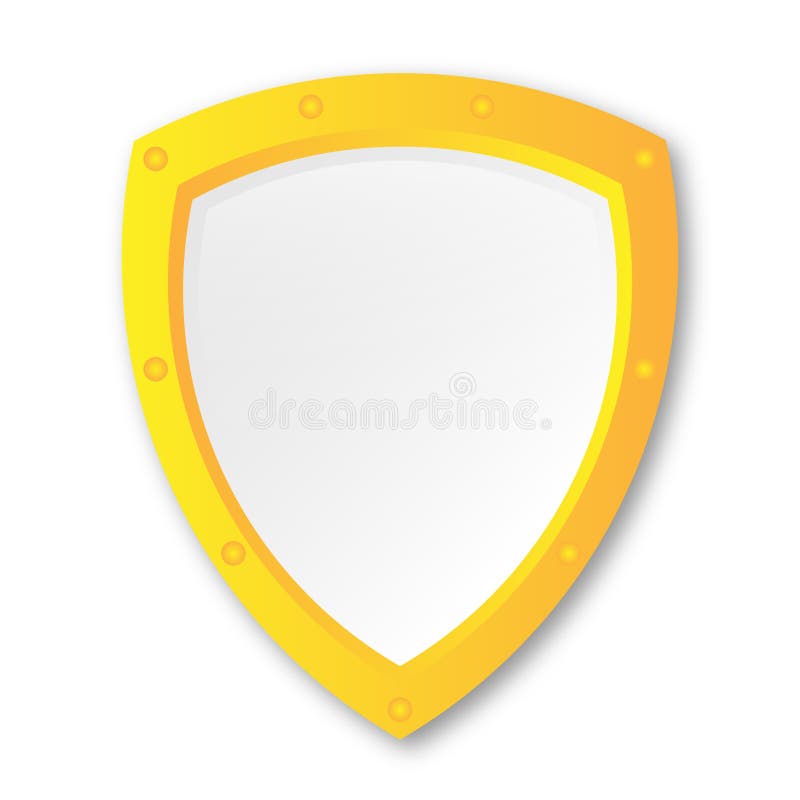 Yellow Metal Protection Shield, Vector Illustration Stock Vector ...