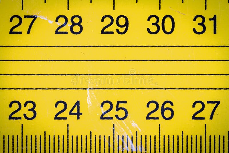 Yellow Metal Ruler Close Up Stock Photo - Image of length, measure ...