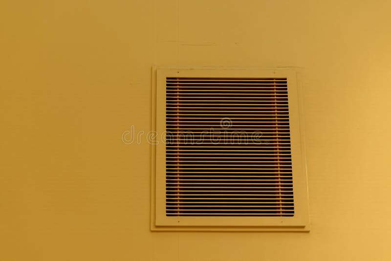 Yellow Metal Ventilation Grill on Wall Stock Photo - Image of duct ...