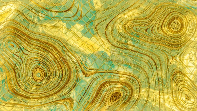 Yellow Metal Wave Background with Texture. Abstraction Stock ...
