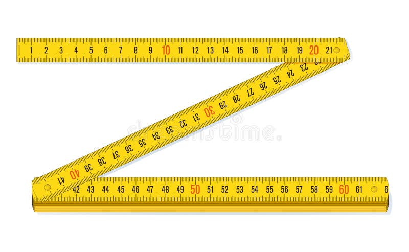 Yellow meter rule on white stock vector. Illustration of millimeters ...