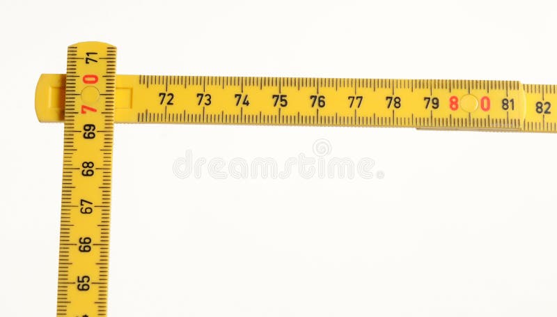 Yellow meter rule on white stock vector. Illustration of millimeters ...