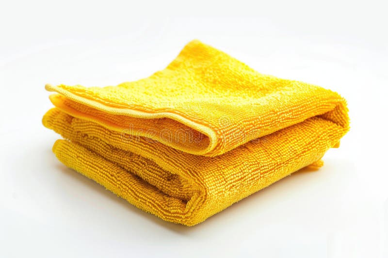 A Yellow Microfiber Cleaning Cloth Isolated on a White Background ...
