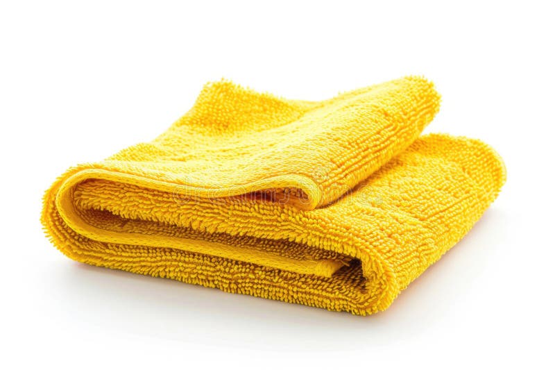 A Yellow Microfiber Cleaning Cloth Isolated on a White Background ...
