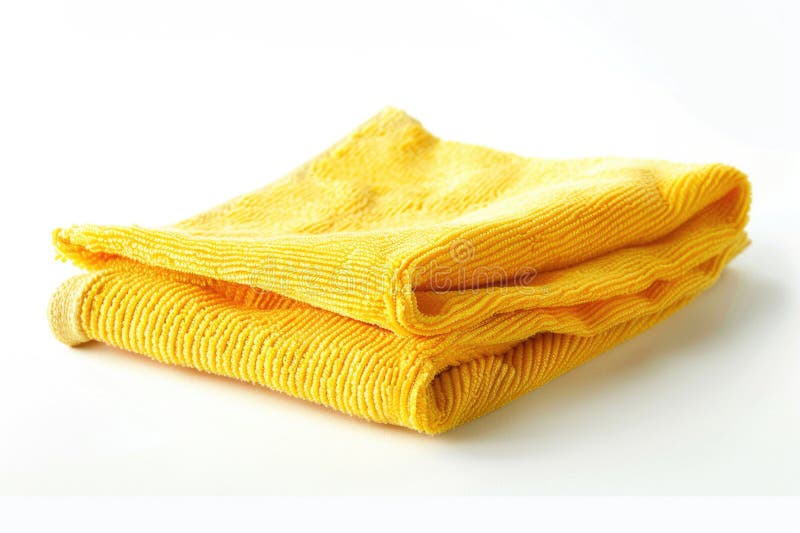 A Yellow Microfiber Cleaning Cloth Isolated on a White Background Stock ...