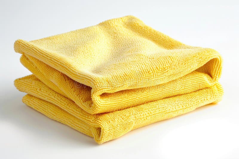 A Yellow Microfiber Cleaning Cloth Isolated on a White Background ...
