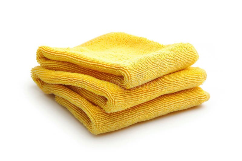 A Yellow Microfiber Cleaning Cloth Isolated on a White Background ...