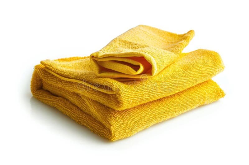 A Yellow Microfiber Cleaning Cloth Isolated on a White Background ...