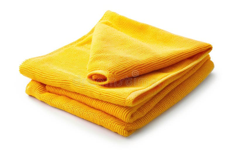 A Yellow Microfiber Cleaning Cloth Isolated on a White Background ...