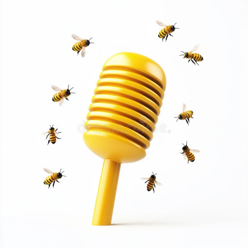 Bees Around Microphone stock photo. Image of nature - 367247926