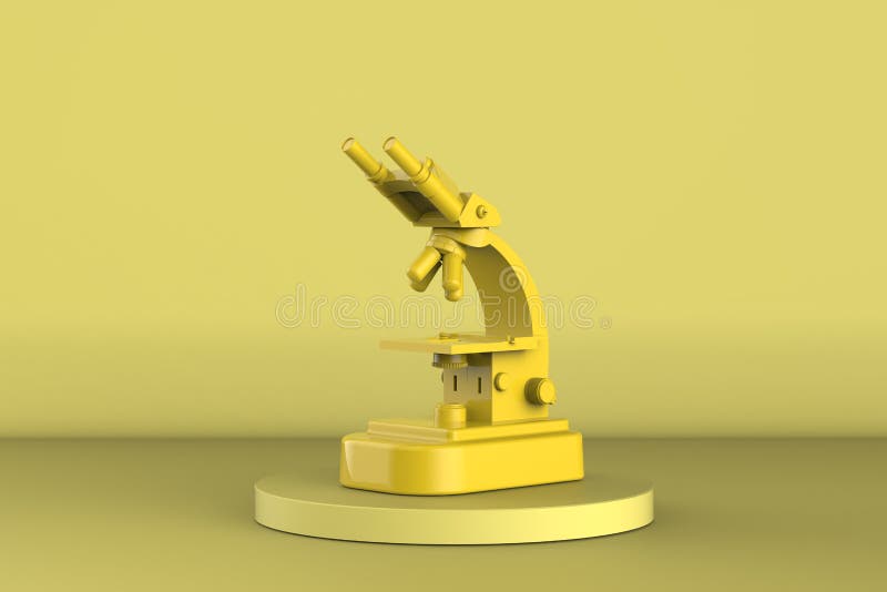 Yellow Microscope on Yellow Background Stock Illustration ...