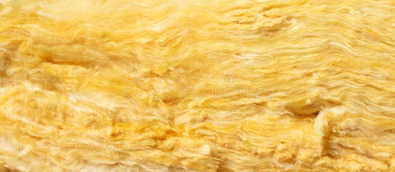 Yellow Mineral Wool with a Visible Texture Stock Photo - Image of white ...