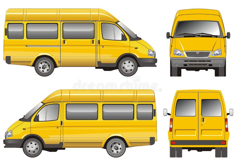 Yellow mini bus stock vector. Image of customer, driving - 3217862