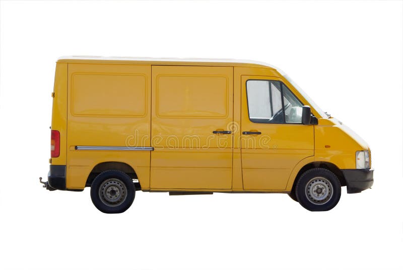 Yellow mini bus isolated stock image. Image of motor - 10683841