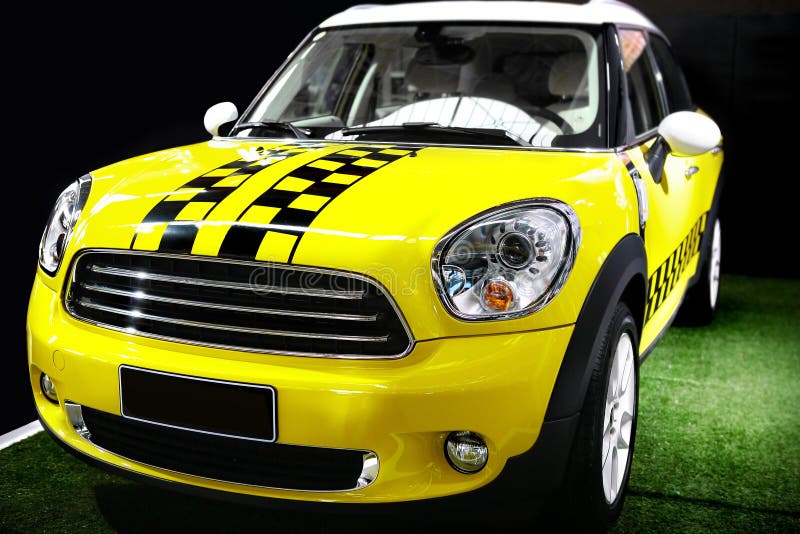 Yellow mini car stock photo. Image of yellow, black, small - 22345018