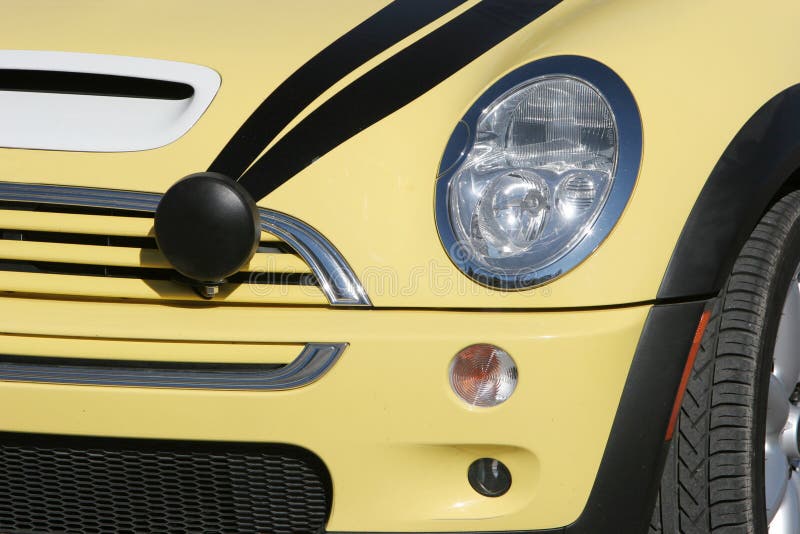 Yellow Mini cooper stock photo. Image of door, bonnet - 12118914