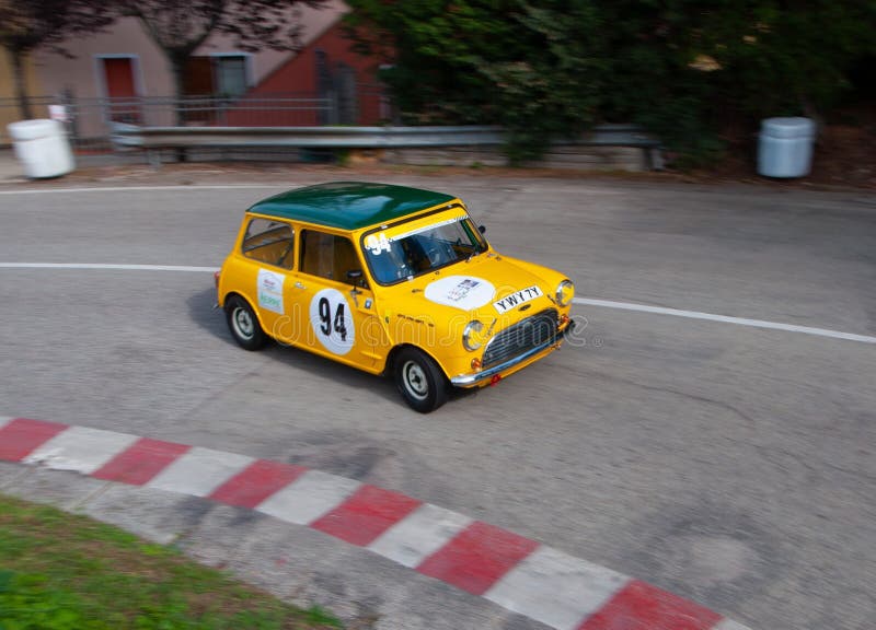 Yellow Mini Cooper S with Aftermarket Body Kit in Car Modification Show ...