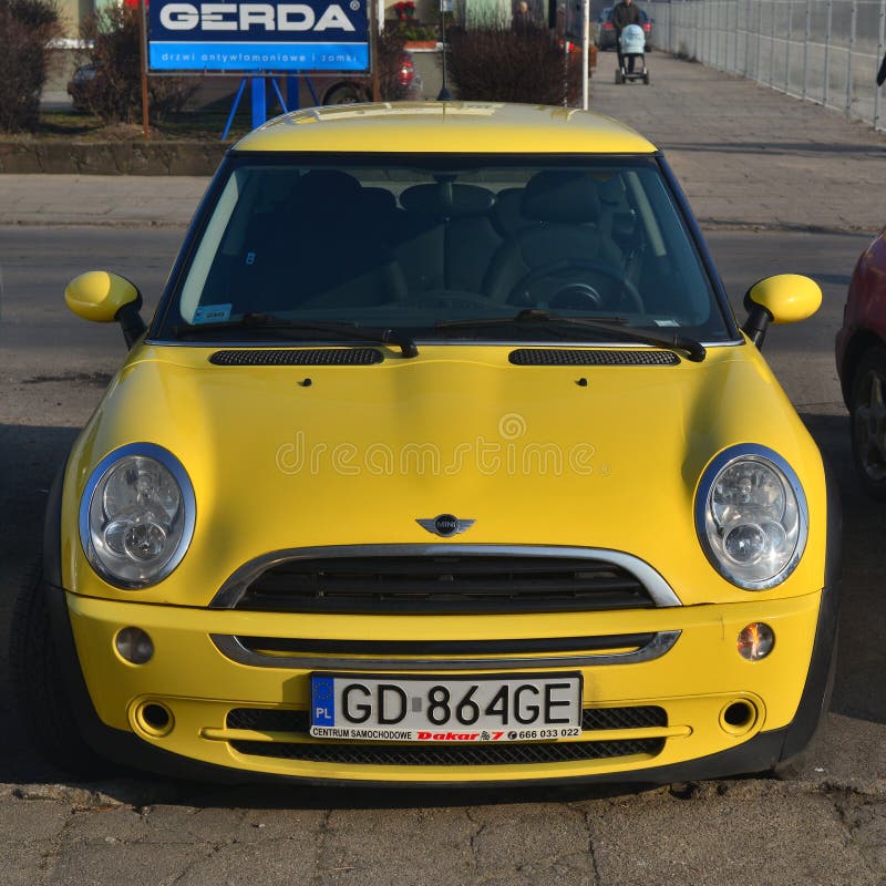 Yellow Mini Cooper with Scottish Flag on Roof Editorial Stock Image ...