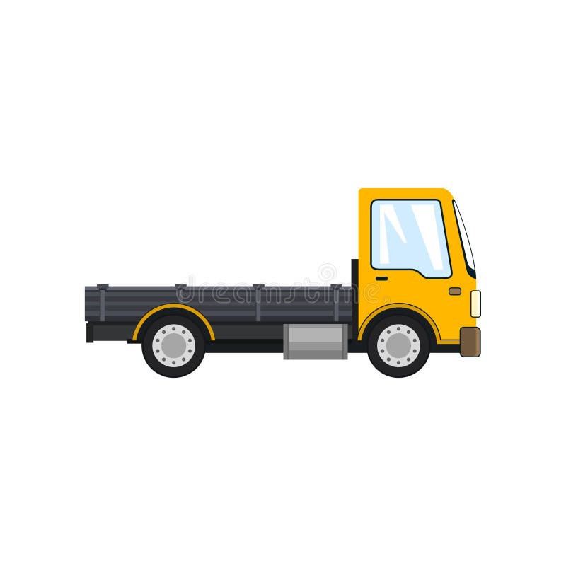 Yellow Mini Lorry without Load Isolated Stock Vector - Illustration of ...