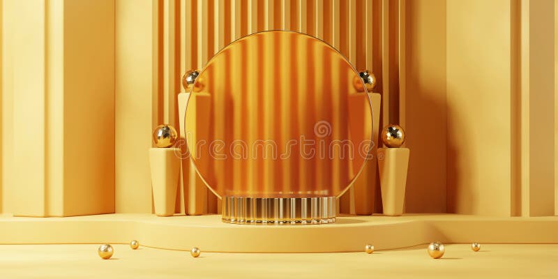 Yellow Minimal Background Podium Platform for Product Display ...