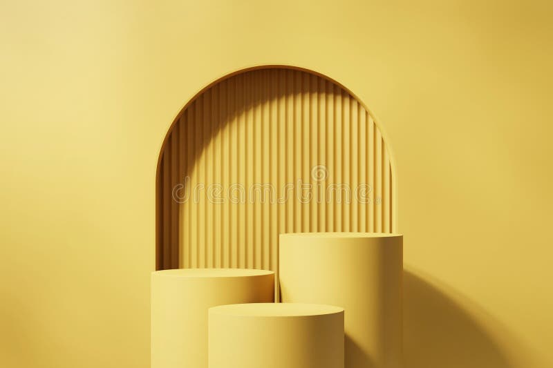 Yellow Minimal Background Podium Platform for Product Display ...