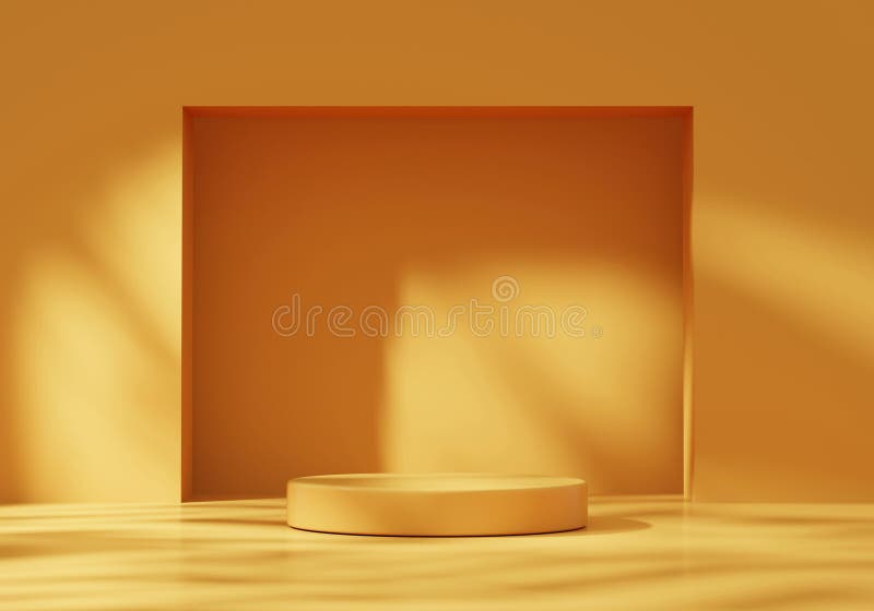Yellow Minimal Background Podium Platform for Product Display ...
