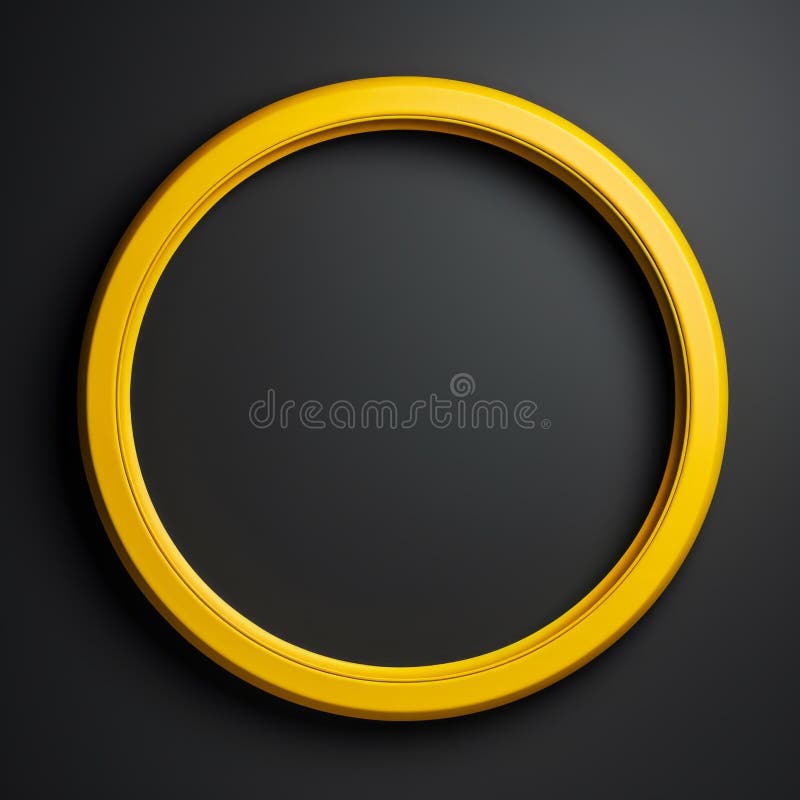 Yellow Minimalistic Round Picture Frame. Stock Illustration ...