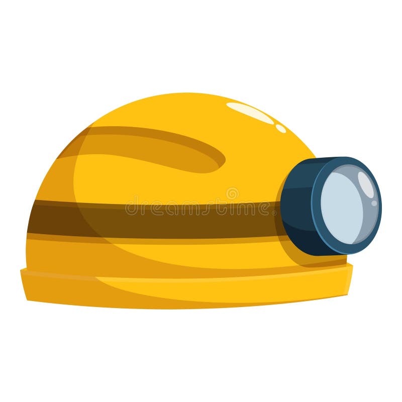 Yellow Mining Helmet Providing Illumination for Underground Work Stock ...