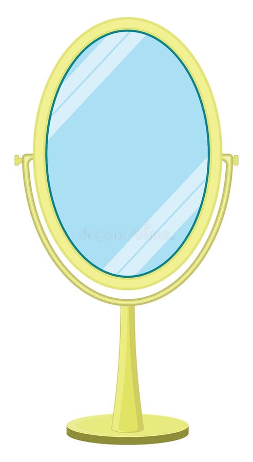 Yellow mirror, icon stock vector. Illustration of circle - 262389074