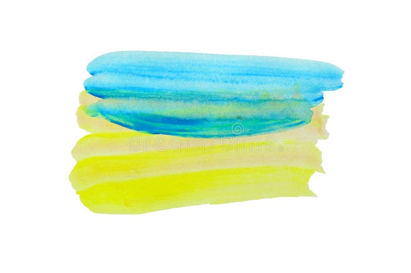 Yellow Mix Blue Brush Isolated on White Background Stock Image - Image ...