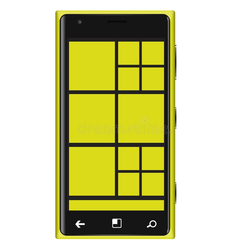 Yellow Mobile Phone Type Elagance Stock Illustration - Illustration of ...