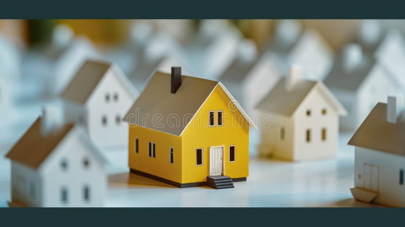 The Yellow Model House.AI Generated Image Stock Image - Image of ...