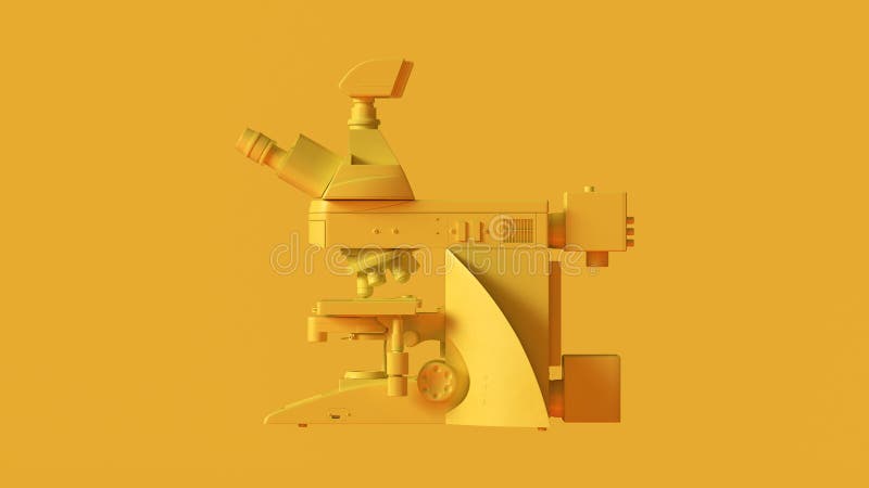 Yellow Modern Digital Microscope Stock Illustration - Illustration of ...