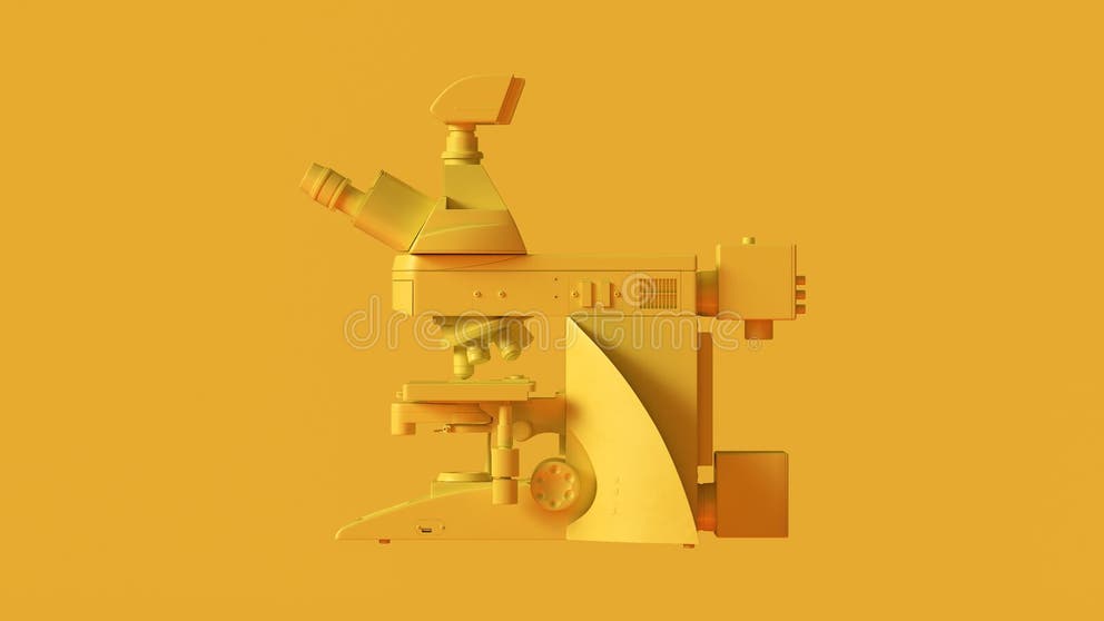 Yellow Modern Digital Microscope Stock Illustration - Illustration of ...